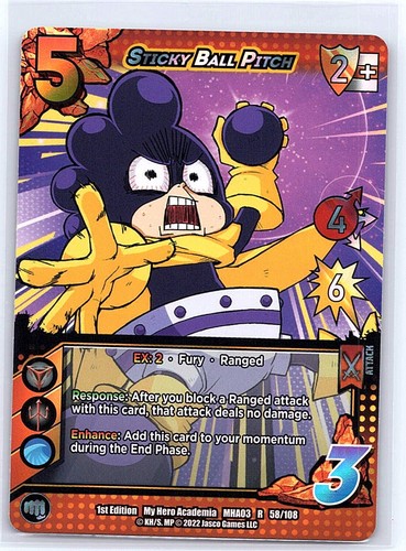 Sticky Ball Pitch Universus My Hero Academia MHA03 1st edition 58 Holo ...