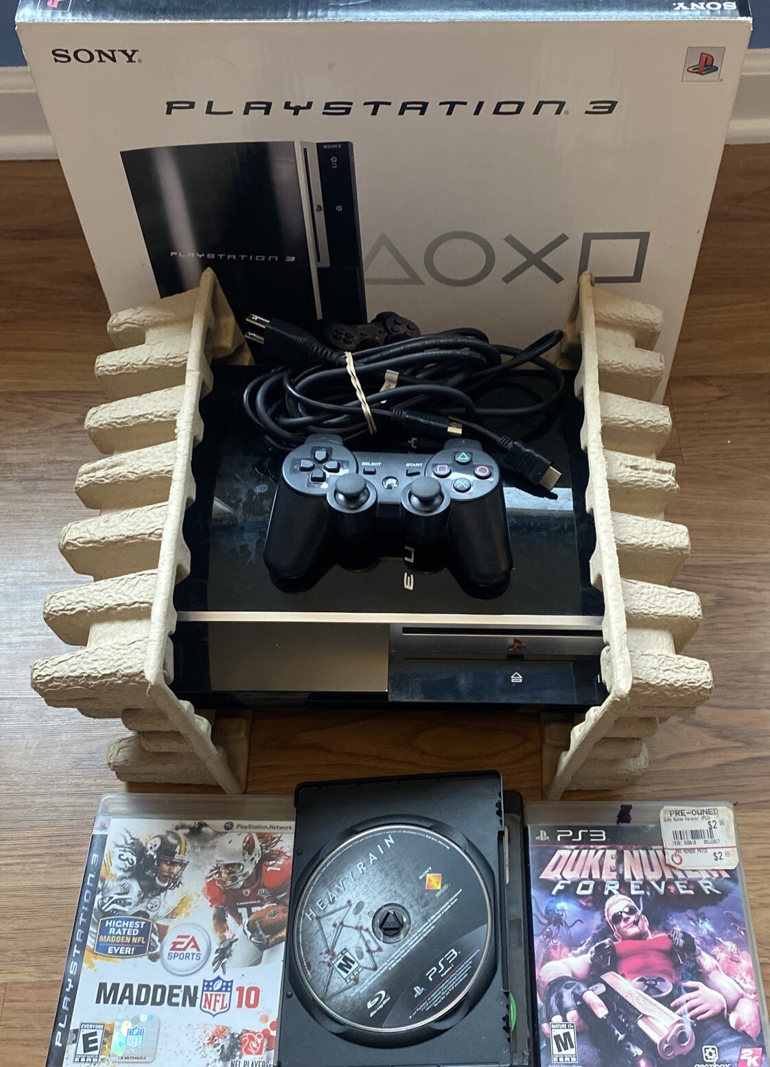 Sony Playstation 3 PS3 CECHL01 80GB Console Tested In Box 3 Games Cords ...