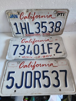 SET LOT of 3 Vintage CA California State LICENSE PLATES CAR Auto ...