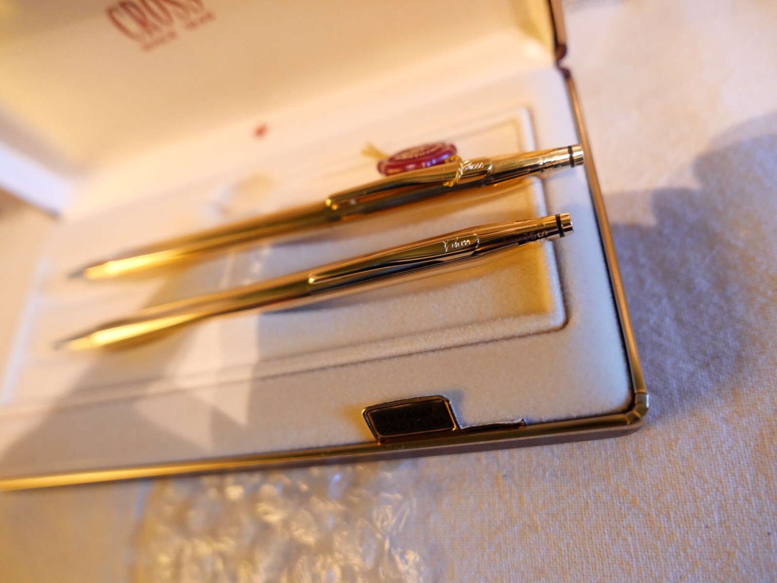 CROSS 18k/18KT GOLD FILLED BALLPOINT PEN PENCIL SET | eBay