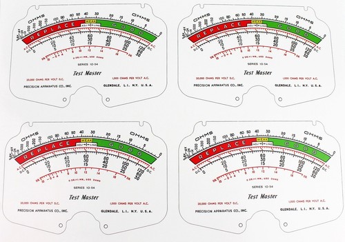 Precision 10-54 Tube Tester Meter Scale ~ Digitally Remastered | eBay