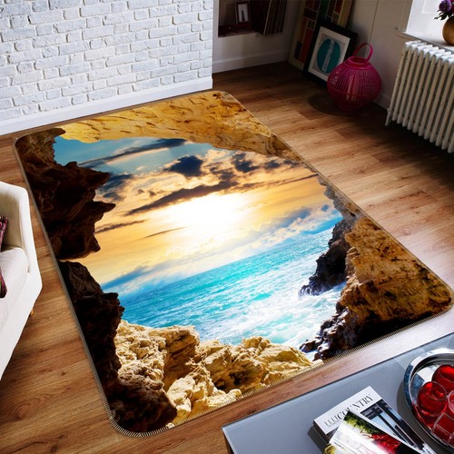 3D Sunlight Cave Ocean ZHUA517 Game Non Slip Rug Mat Photo Carpet Amy ...
