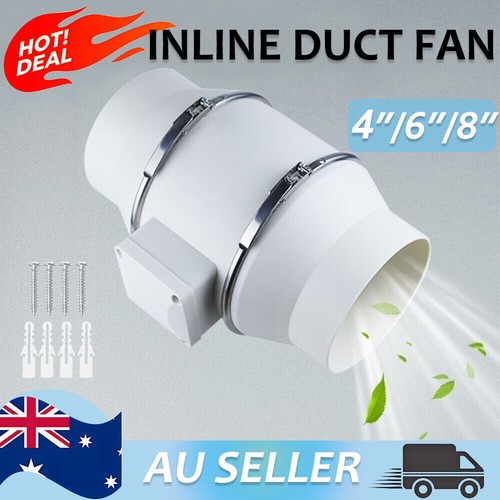Silent Extractor Fan Duct Hydroponic Inline Exhaust Industrial Vent 4/6 ...