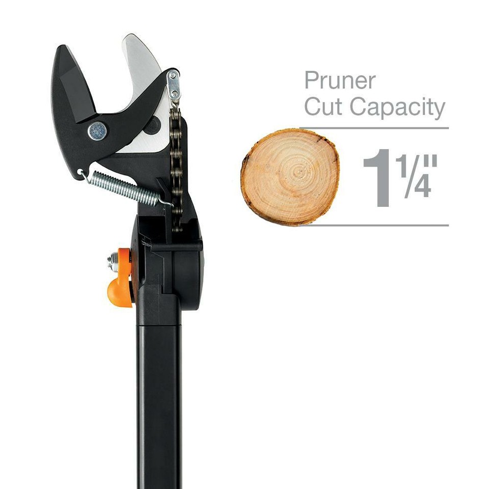 Fiskars Reach Stik 54 in. Tree Pruner Steel Cutting Rotate Bypass Blade ...