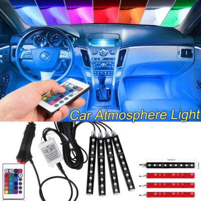 4x Accessories Glow LED Interior Car Kit Under Dash Floor Seats Accent ...