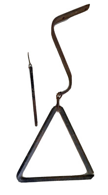 Old Heavy Iron Dinner/Chuck Wagon Triangle/Bell, Hand Wrought , 13 ...