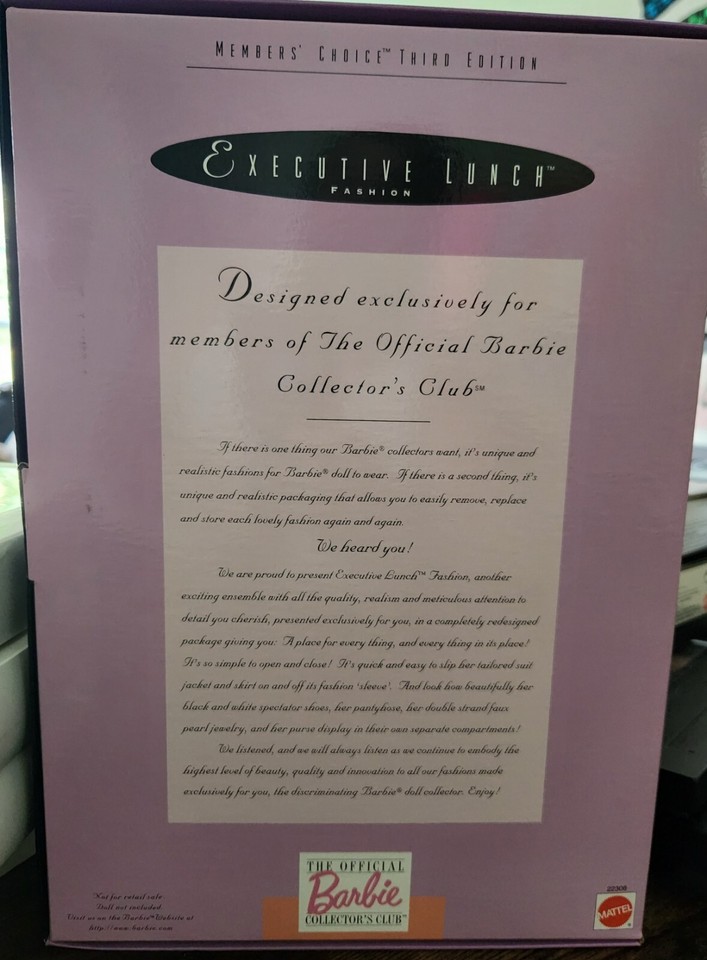 Barbie Executive Lunch Fashion Ensemble Barbie Collector Club Exclusive ...