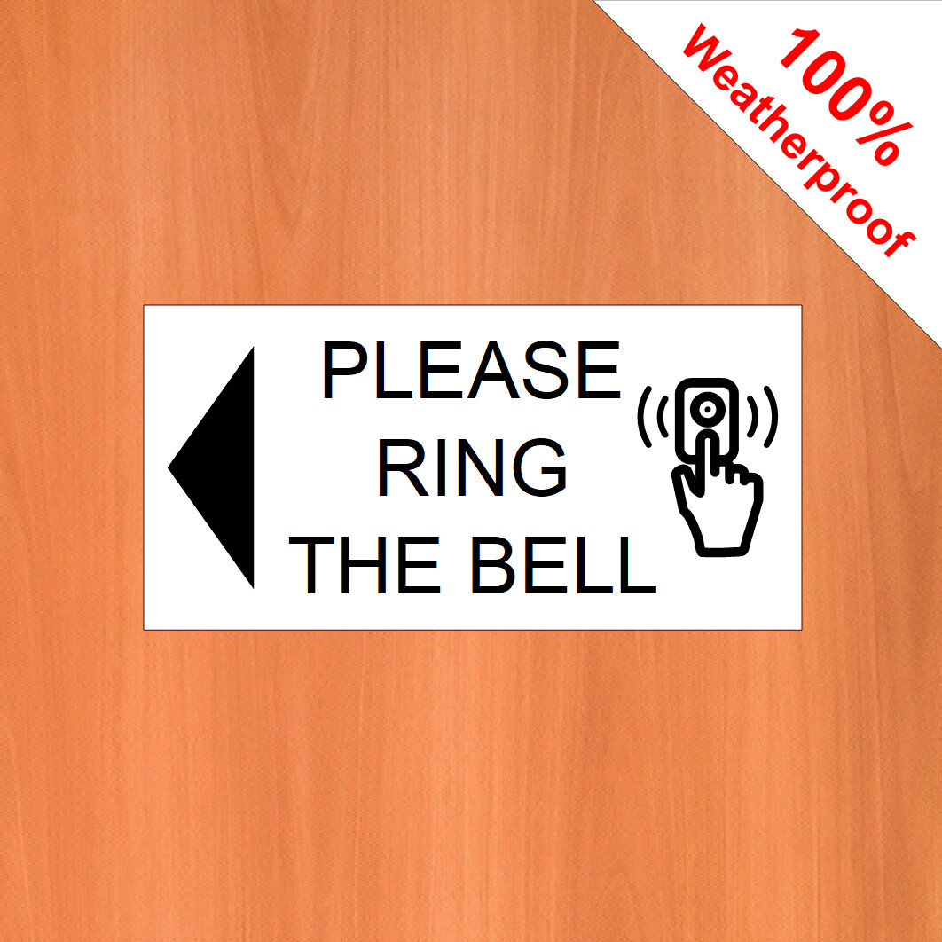 Large Please ring Bell Sticker with or without arrow 3"x6" Doorbell ...