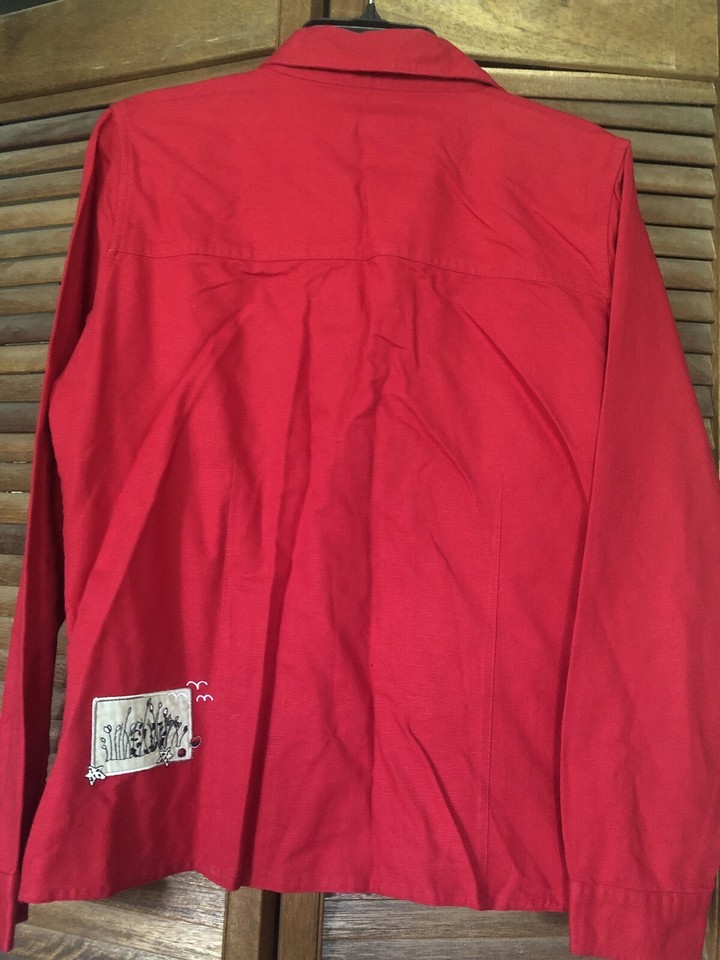 Christopher & Bank long sleeve red button jacket-sailboat-Size large | eBay