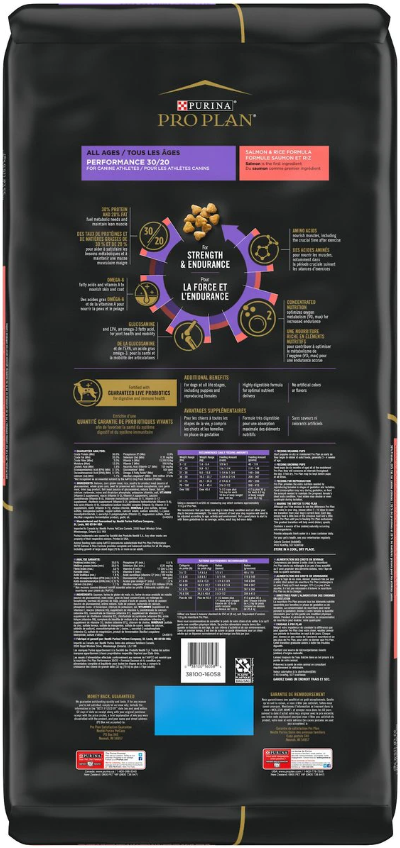 Purina Pro Plan Performance 30/20 Salmon & Rice Formula Dry Dog Food ...