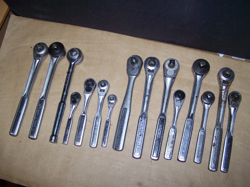 Lot of 15 Vintage Sears Craftsman Ratchets, 1/2 & 3/8 & 1/4 Inch Drive ...