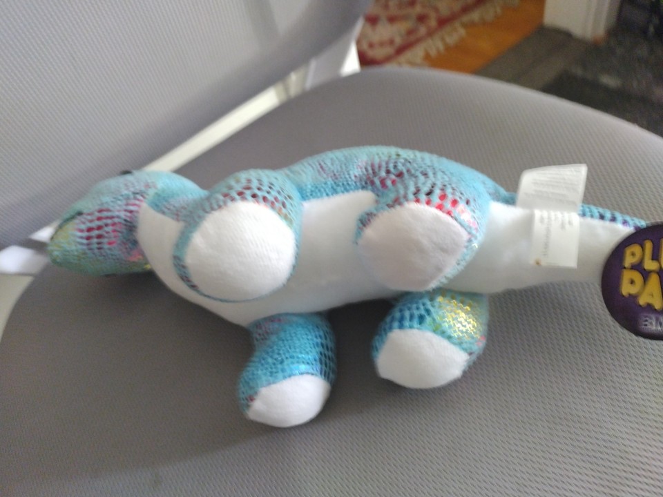 NEW BMI Plush Pals Blue Multicolored Shimmer Dino Dinosaur Stuffed ...