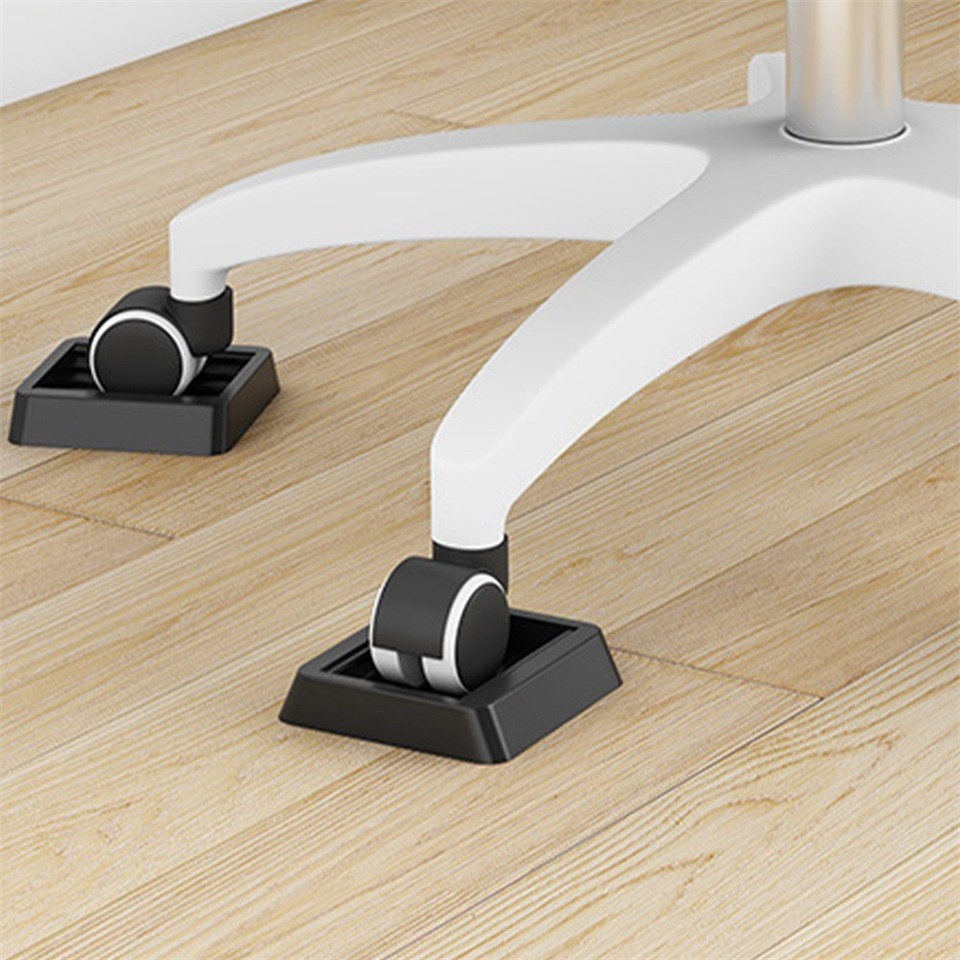 5pcs TPE Square Furniture Caster Pads Easy Fit Anti Slip Chair Sofa Bed ...