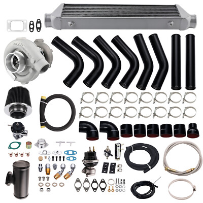 T3 T4 T04E Turbo Kit for BMW E46 323 325 328 330 Intercooler Fuel Line ...