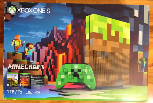 Microsoft Xbox One S Minecraft Limited Edition Bundle 1TB Green & Brown ...