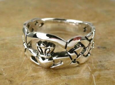EXOTIC STERLING SILVER CELTIC KNOT CLADDAGH RING size 7 style# r0635 | eBay