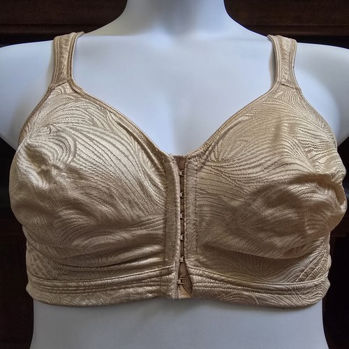 Playtex Women's Sz 38DD Nude Bra 18 Hour Front Close Wirefree Extra ...