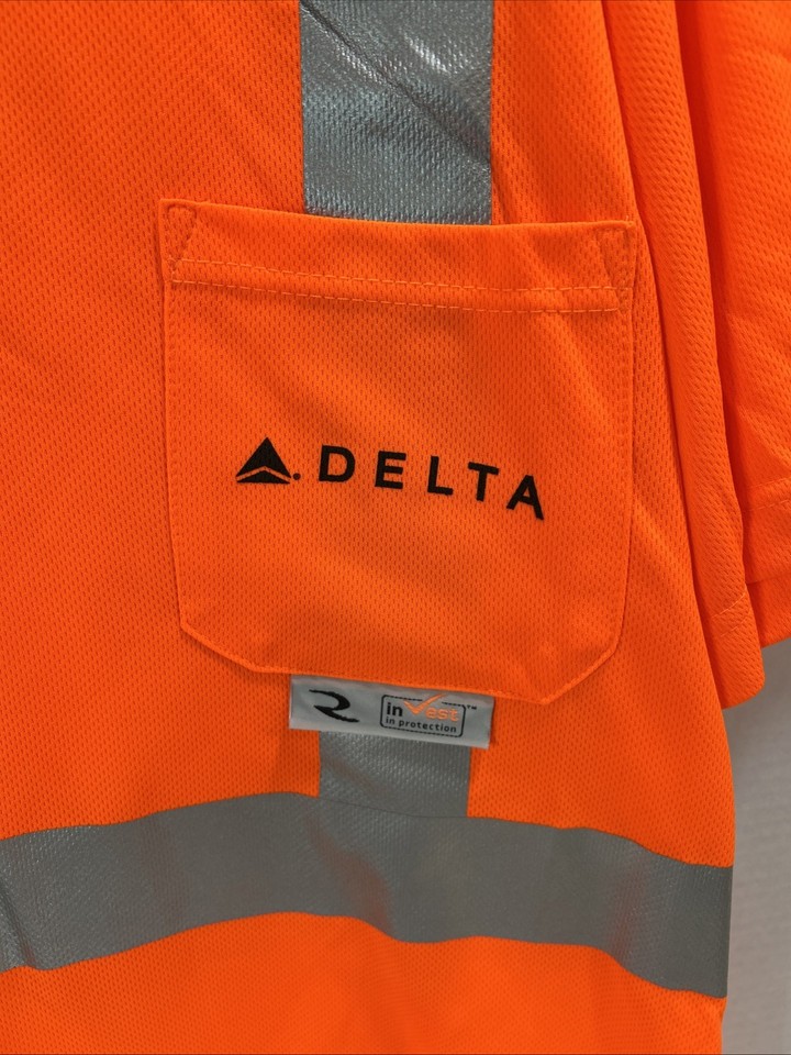 Delta Airlines Reflective Orange Ramp S/S Mesh Shirt Like Lands End ...