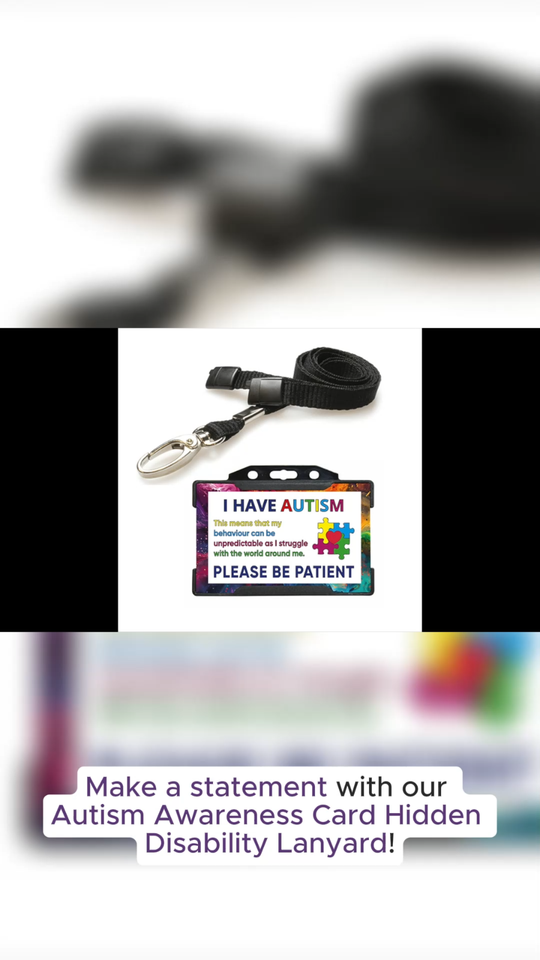 Autism Lanyard I Have Autism Card Badge Hidden Disability Badge Free ...