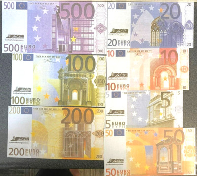 EURO CURRENCY SET from GERMANY 100% GENUINE SAMPLES DETAILS ON THE BACK ...