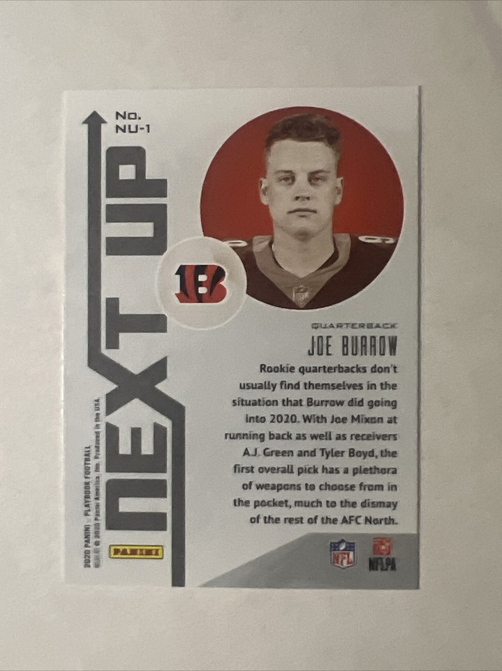 Joe Burrow 2020 Panini Playbook Next Up Rookie | eBay