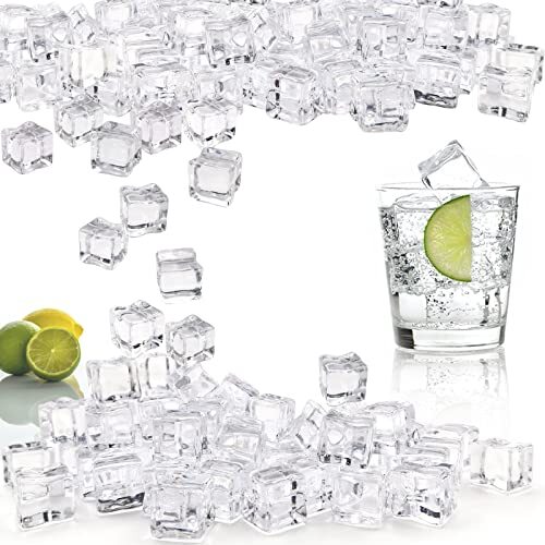 100 Pack 15mm Clear Acrylic Fake Ice Cubes Display for Home Wedding ...
