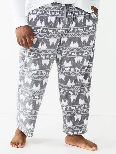 Sonoma MicroFleece PJ Lounge Gray Pants Pockets Drawstring Men's Size ...