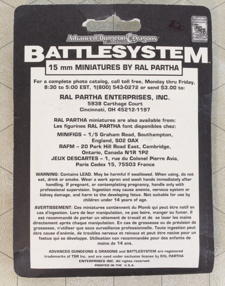 Ral Partha 11-962 TSR AD&D Battlesystem DROW ELF LIZARD RIDERS OOP NIP ...