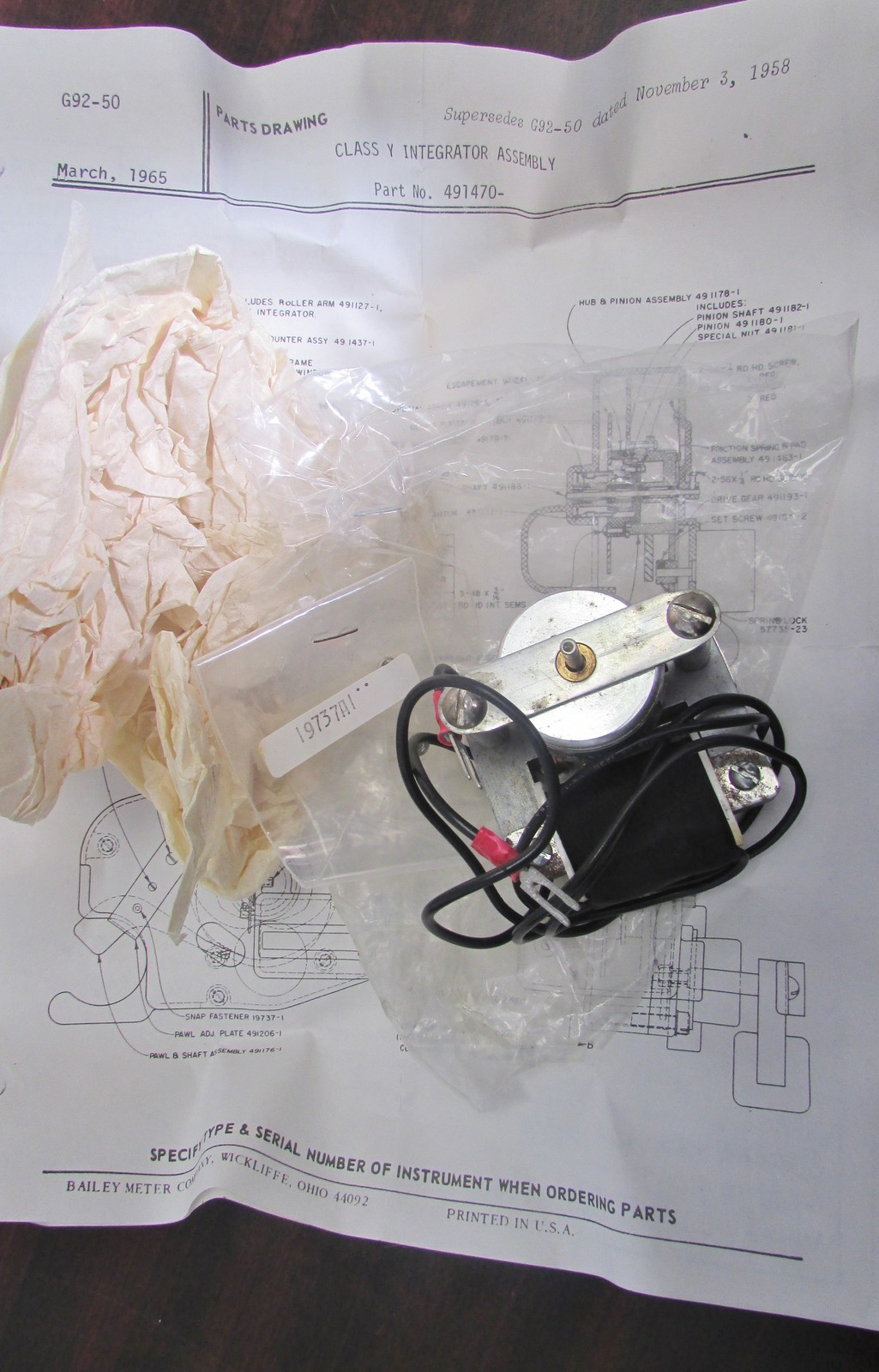 TIMEX BAILEY CONTROLS 322432721 120V 2 RPM Motor for Chart Recorder ...