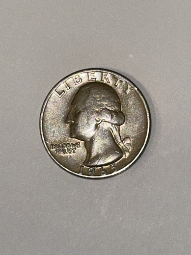 1965 Washington Quarter No Mint Mark Rim Letter Error US Coin filled A ...
