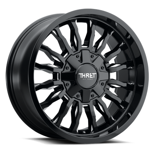 Thret Offroad Wheels 808 Gamma 18x9.0 -12 Black & Milled 5X127 5X139.7 ...