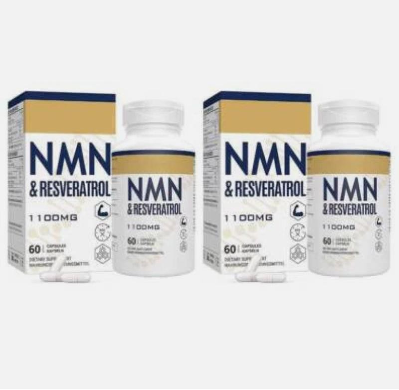 1100mg Supplement Health NMN 60 Capsules Resveratrol Anti-aging ...