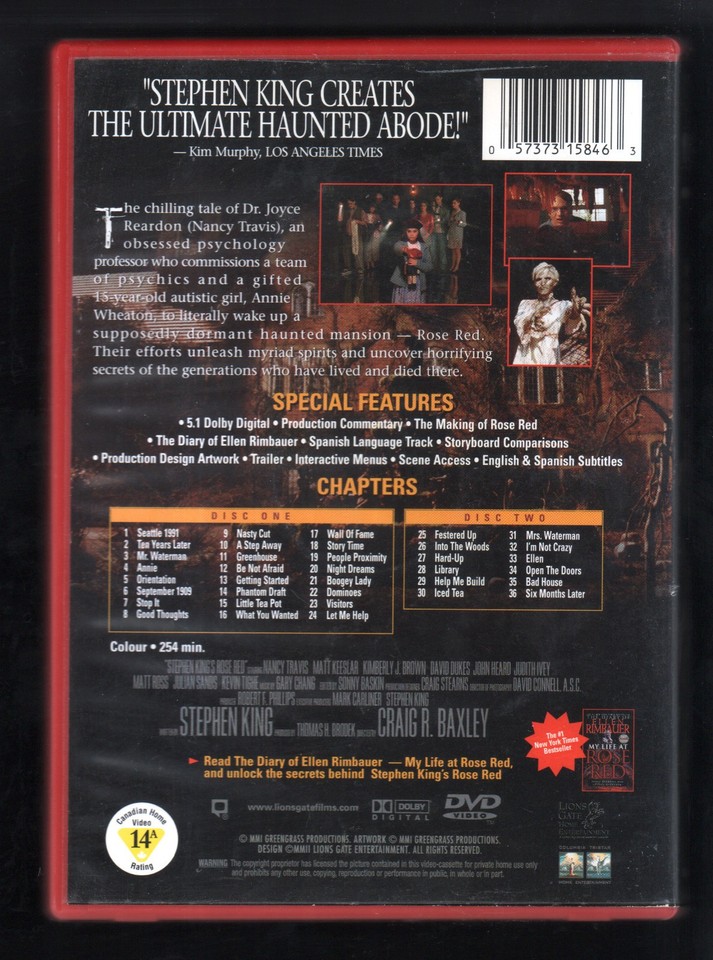 DVD Movie : Stephen King's Rose Red 2 Disc Deluxe Edition - Good | eBay