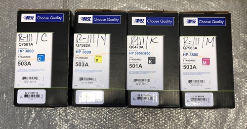 MSE Toner Cartridge Set 501A/503A Compatible w/ HP 3600/3800 New ...