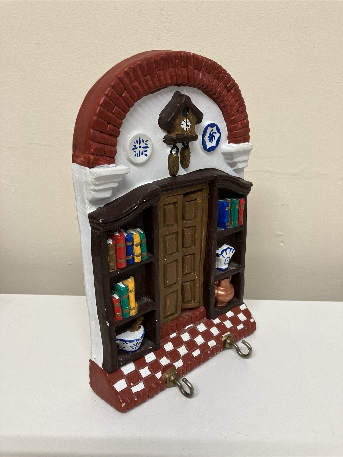 Ceramica Marquez Wall Hanging Painted Terracotta Key Hook Plaque | eBay UK