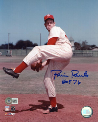 ROBIN ROBERTS SIGNED 8x10 PHOTO + HOF 76 PHILADELPHIA PHILLIES HERO ...