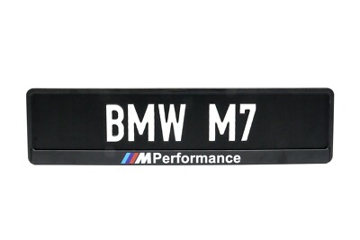 BMW M7 M Power Frame + Euro European License Plate Number Plate ...