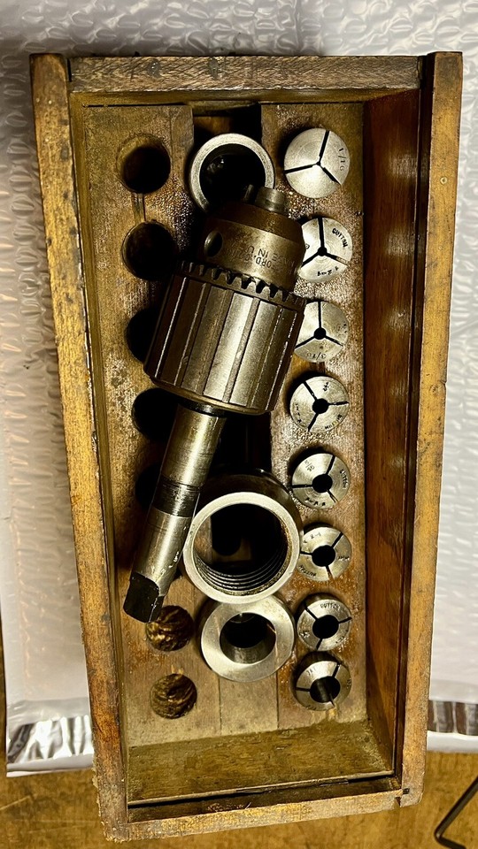 Logan lathe 3AT Collet Set, Adapters, Thread Protecter, Drill Chuck ...