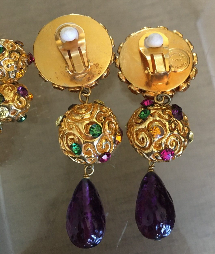 DOMINIQUE AURIENTIS PARIS NAKSHI BALL GEM GRIPOIX GLASS SHELL BRACELET ...