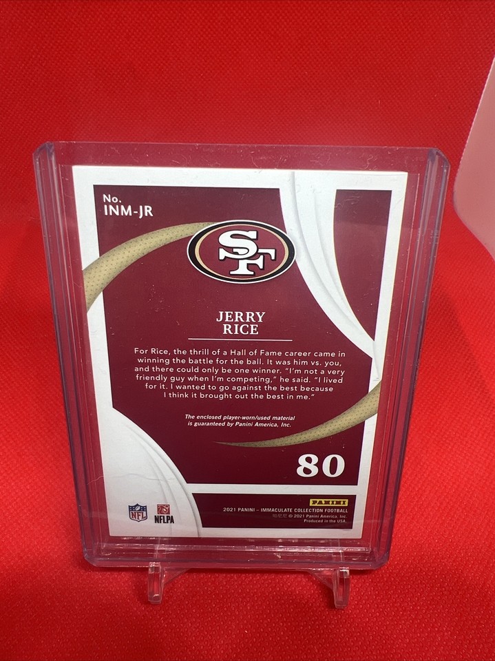 2021 Panini Immaculate Football Jerry Rice Jersey Patch /80 #INM-JR | eBay