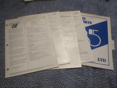 1985 FORD LTD DEALERSHIP SALESMANS DEALER ALBUM REFERENCE SHEETS SET | eBay