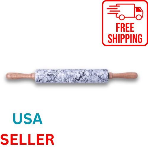 Marble Rolling Pin with Wooden Cradle, 10-Inch Barrel | eBay