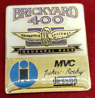 RARE! 1994 INAUGURAL BRICKYARD 400 PIN PINBACK MVC, TUCKER ROCKY JESSUP ...