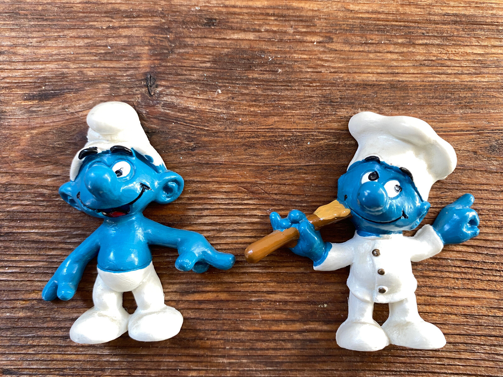 The Smurfs Vintage Chef & Pointing Smurf Magnet Figure Peyo Schleich ...
