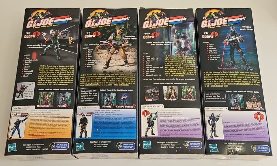 NEW Lot Of 4 2001 HASBRO G.I. JOE VS COBRA 12" ACTION FIGURES FIREFLY ...