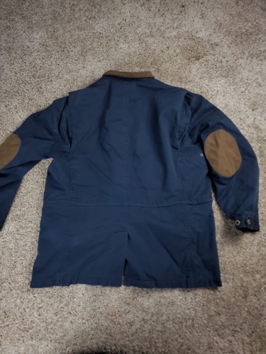 Orvis Sport Coat Blazer Jacket Large Mens Blue Elbow Patches Cotton ...