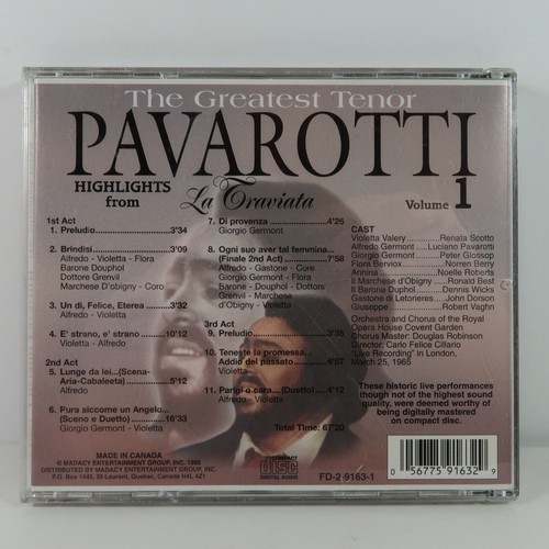 Pavarotti - The Greatest Tenor Volume 1 CD | eBay