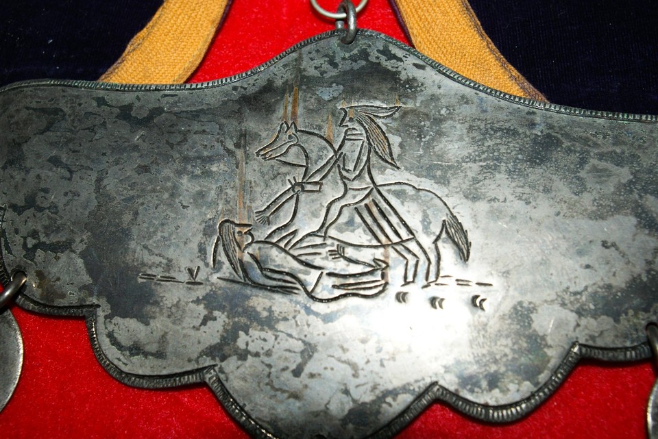 1800S NORTHERN PLAINS INDIAN FUR TRADE COUP COUNTER SILVER GORGET VEST ...