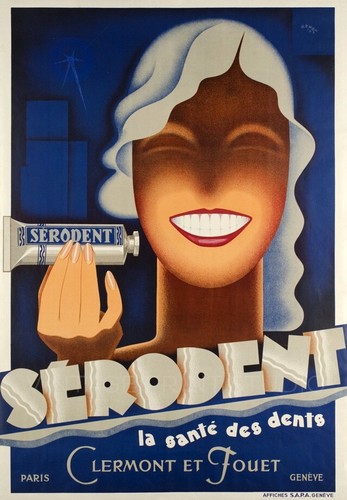 French Toothpaste Serodent 1932 Art Deco Dentrifice Giclee Canvas Print ...