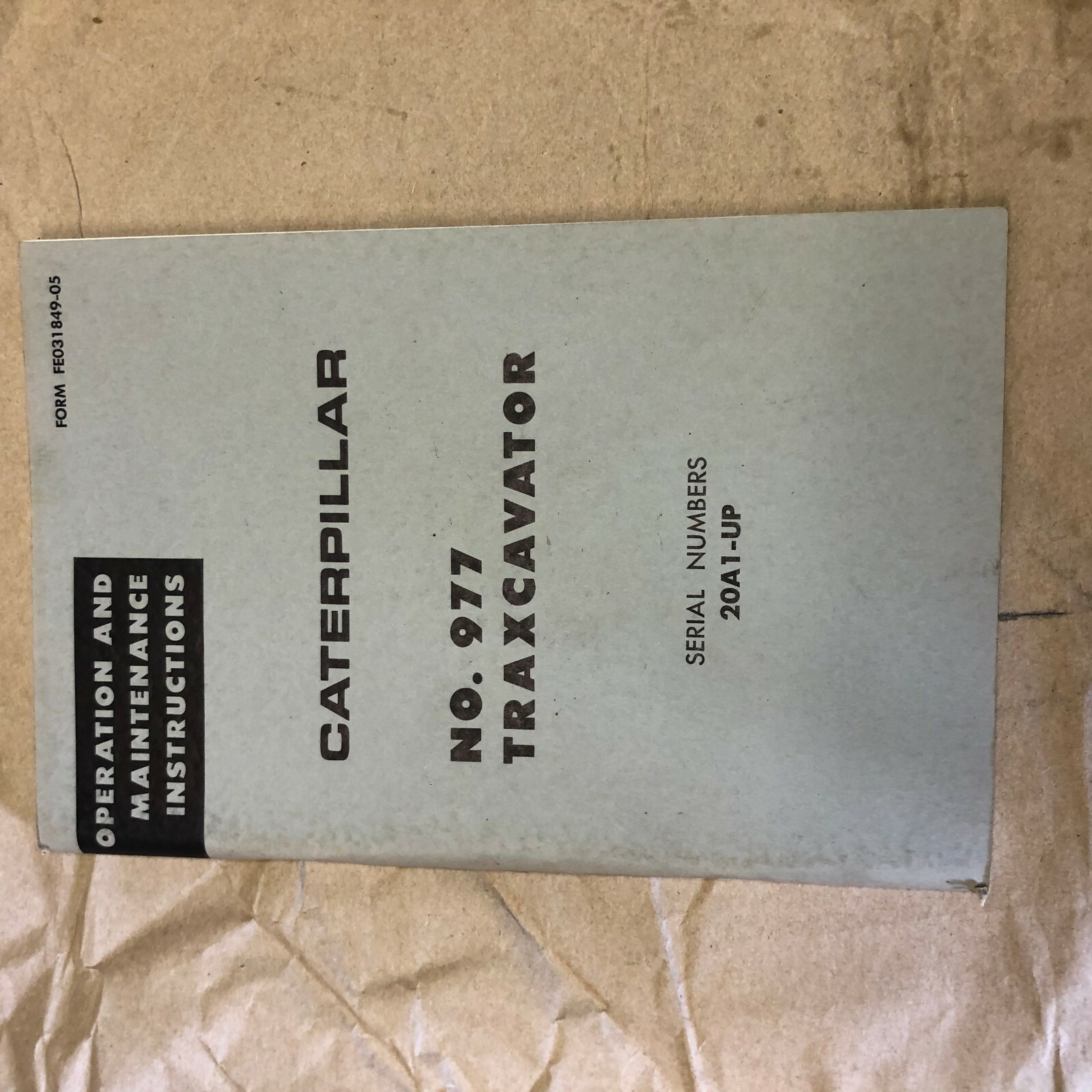 CATERPILLAR 977 TRAXCAVATOR WHEEL LOADER MAINTENANCE OPERATION 20A | eBay
